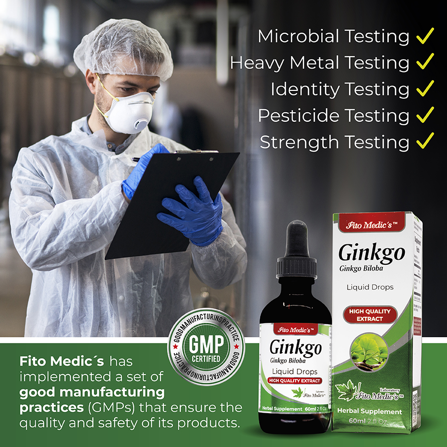 Ginkgo Biloba Drops Extract 60ml Fito Medics Usa